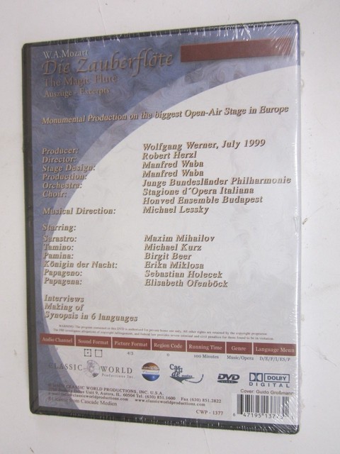 W.A. Mozart - The Magic Flute (DVD, 2003) for sale online | eBay