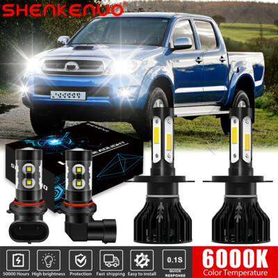 For Toyota Hilux 2004-2019 6000K LED Headlights Hi/Lo Beam + Fog Light ...
