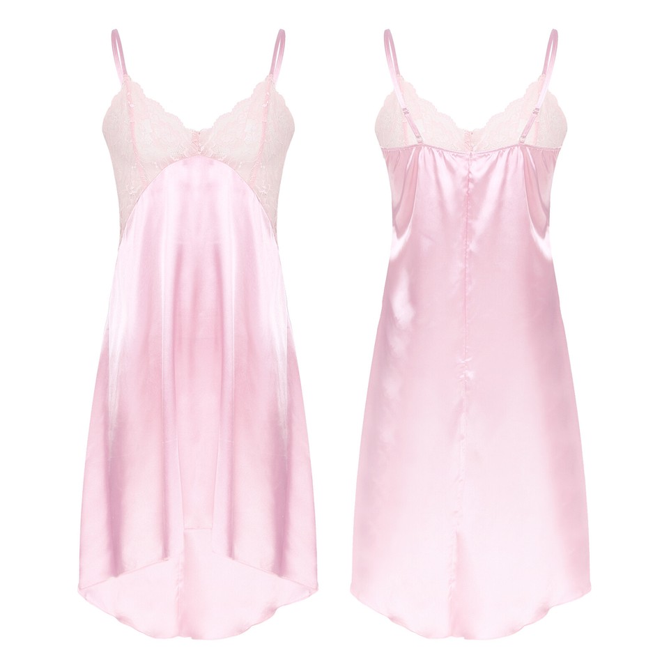 UK Sissy Men's Lace Mesh Pajamas Dress Lingerie Crossdress Babydolls ...