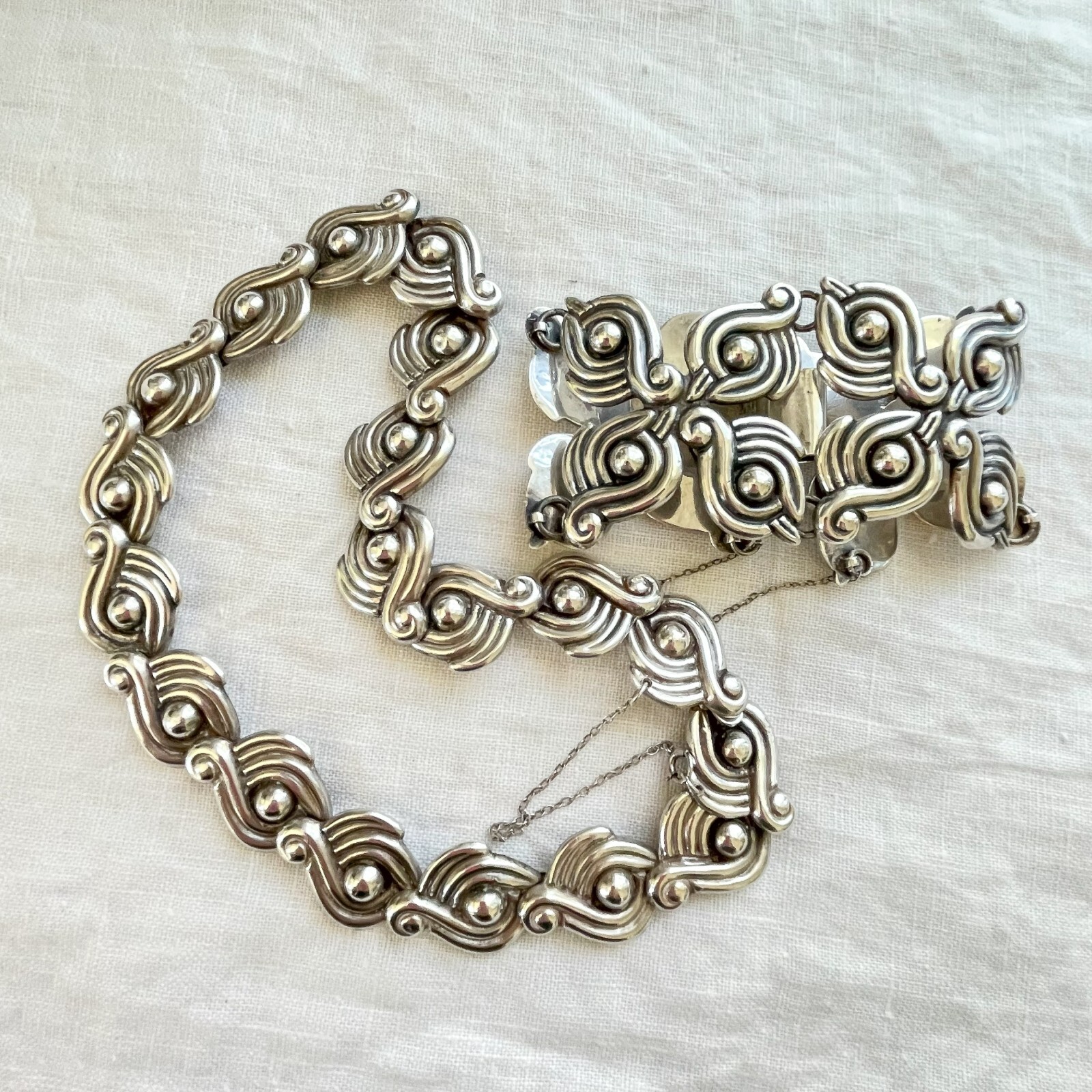 Vintage Los Castillo Necklace/Bracelet Set #122, Taxco Mexico Sterling ...