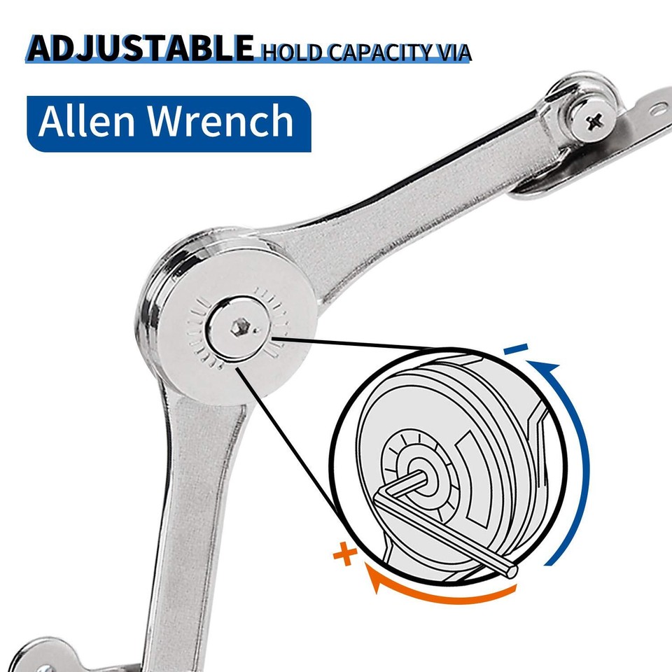 Heavy Duty Lid Support Hinges Soft Close Folding Lid Stay Hinge Keep ...