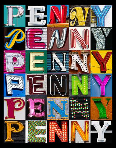 PENNY Name Poster featuring photos of actual sign letters | eBay