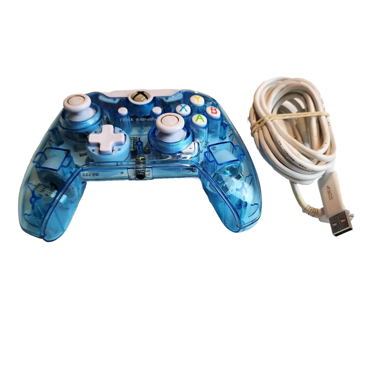 Rock Candy Xbox One Wired Controller Clear Light Blue Boom | eBay