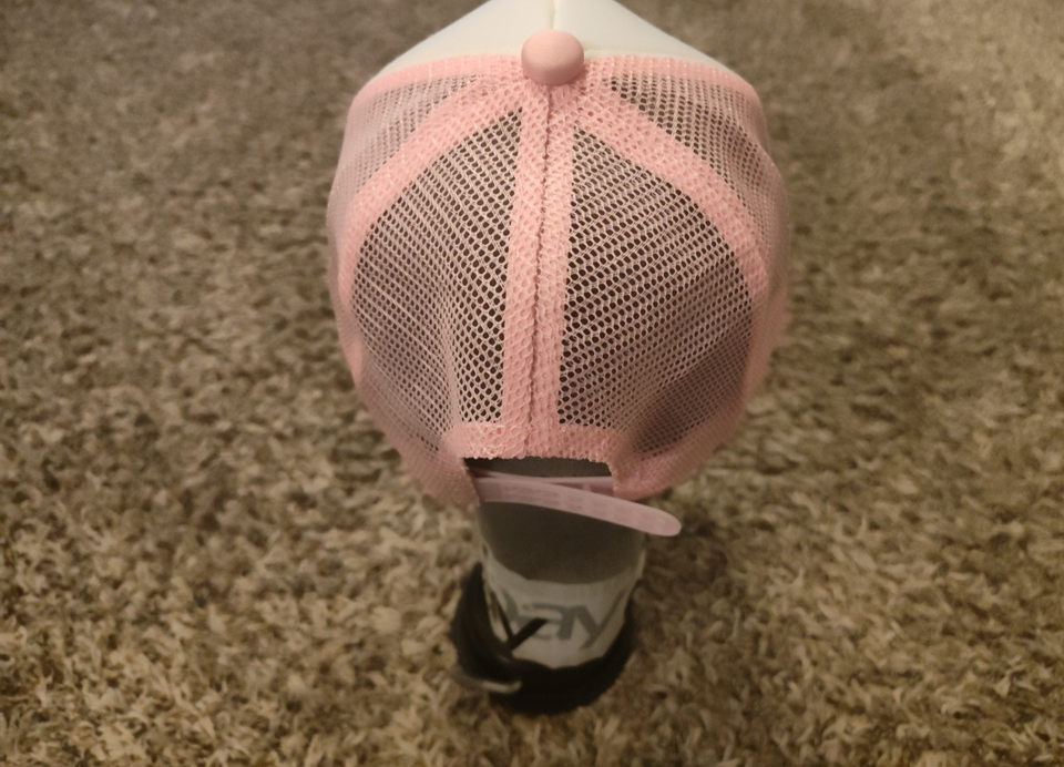 Smiley Face Trucker Hat Adult Pink Snap Back Cap Adjustable Mesh Back ...