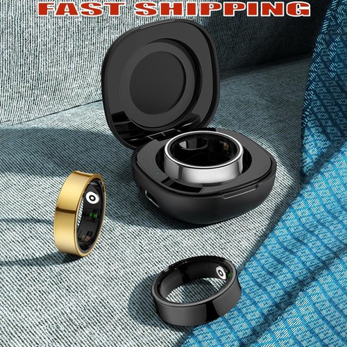 R09 Smart Rings Waterproof Health Fitness Rings with Charging Case ...