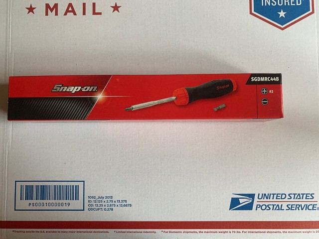 New Snap On Red Soft Grip Ratchet Screwdriver with 2 Bits SGDMRC44B ...