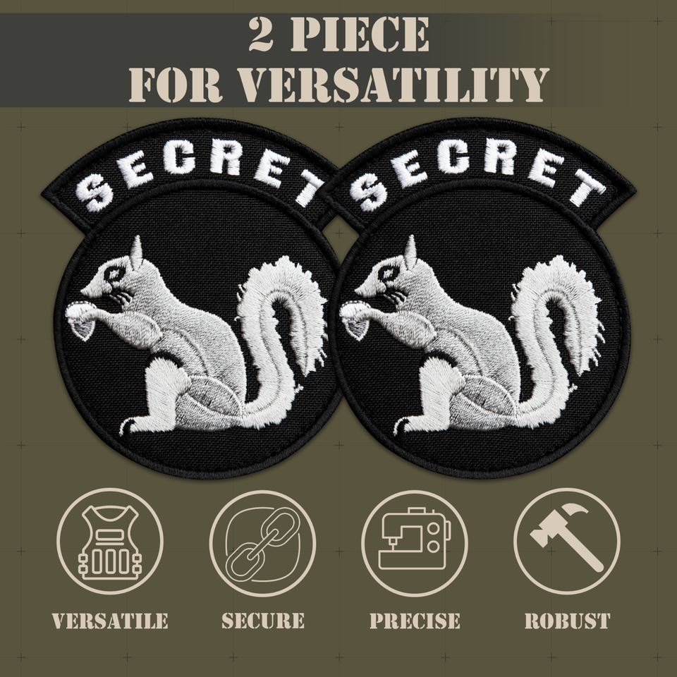 2Pcs Secret Squirrel Patch Set – Embroidered Tactical Military Patches | eBay