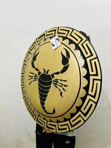 Greek Armor Shield Hoplite Scorpion Handmade 30" Round Shield Halloween ...