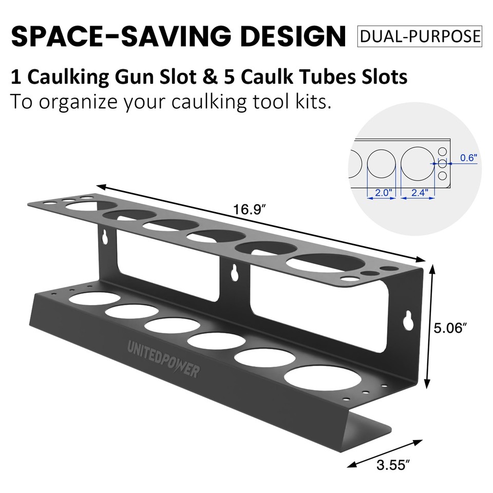 Caulking Gun Holder, Wall Mount Hand Caulking Gun Storage Rack, Caulk ...