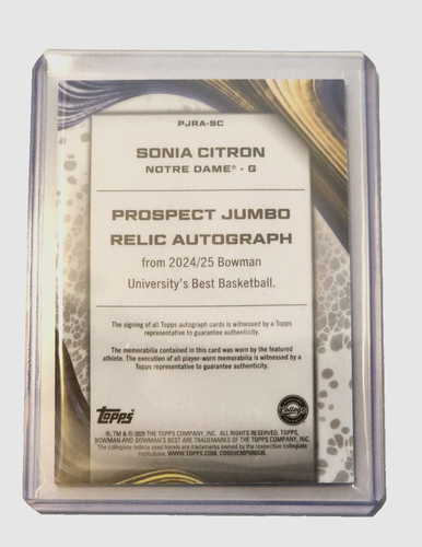 2024-25 Bowman Best U Sonia Citron RC Orange Geometric Jumbo Patch Auto #25/25 | eBay