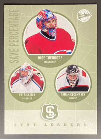 PATRICK ROY 2002 UPPER DECK VINTAGE STAT LEADERS - 318 | eBay