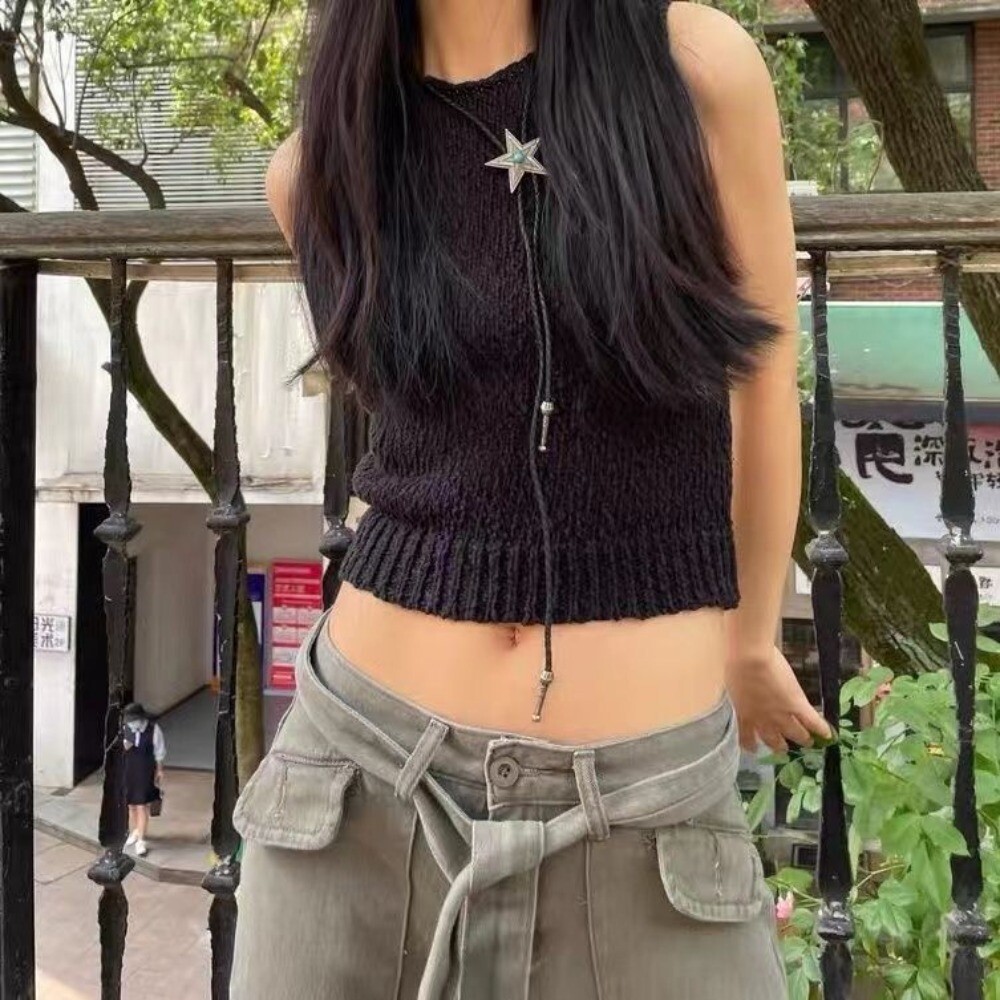 Alloy Pendant Star Waist Rope PU Y2k Necklace New Pendant Accessories ...