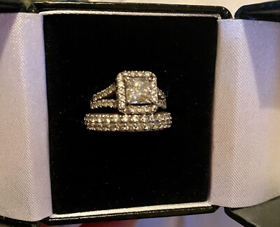 1.37 ct Diamond engagement ring with wedding band set - GIA certified ...