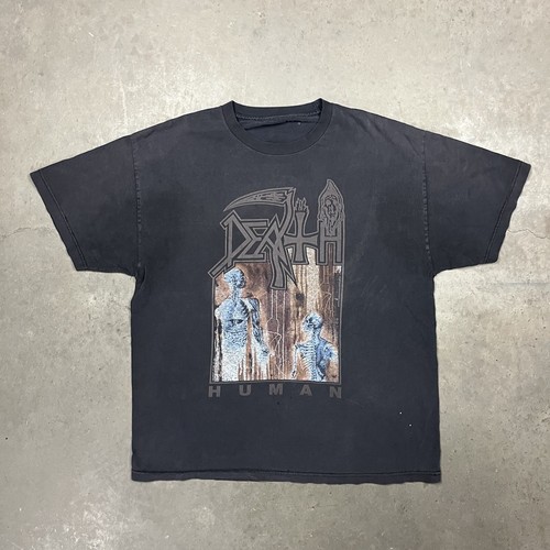 Vintage Death Human Faded Graphic Metal Band T Shirt Black XL | eBay