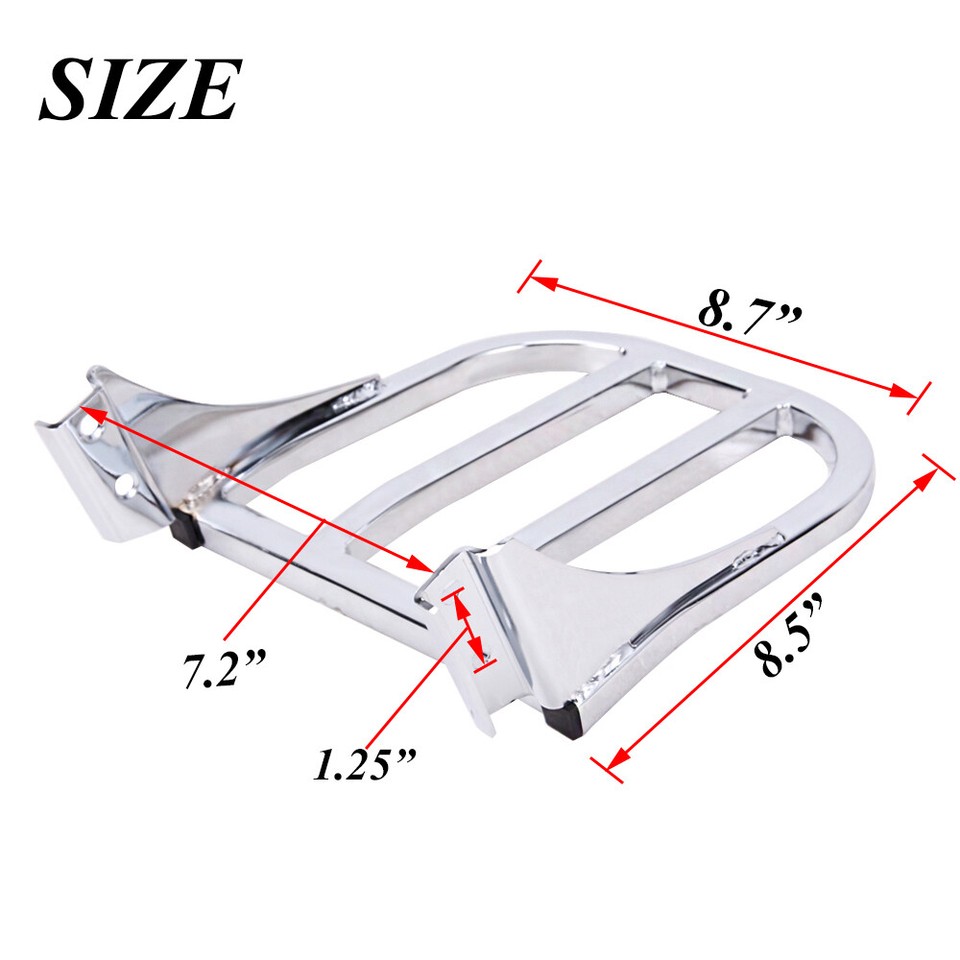 Detachable Rear Backrest Luggage Rack For Harley Heritage Softail Dyna ...