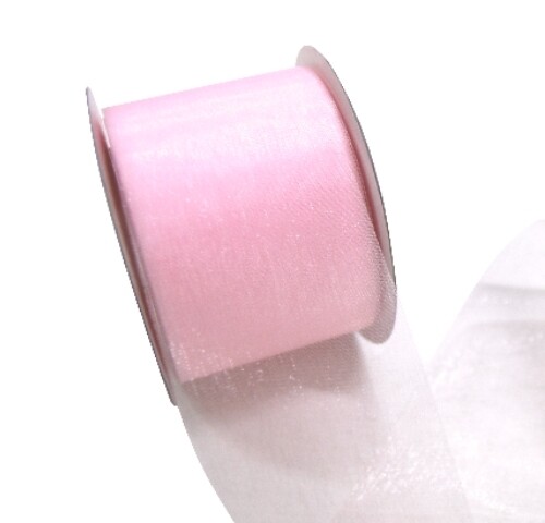 Premium Sheer Organza Cut Edge Ribbon - 50mm x 25m - Light Pink | eBay