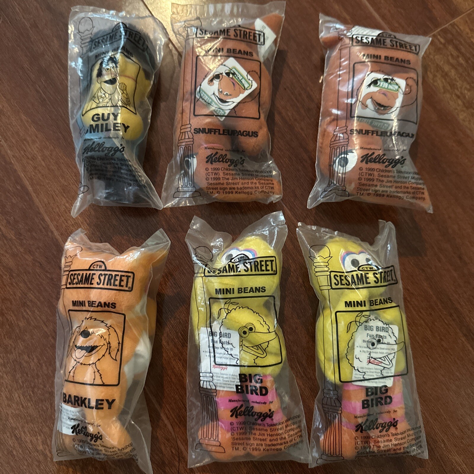 Lot of 6 Assorted Vintage 1999 Sesame Street Mini Beans Kellogg's Toys ...