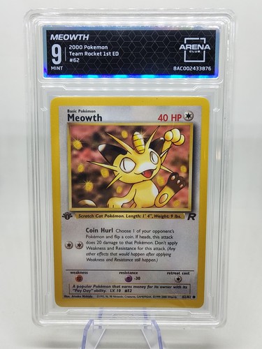2000 Pokemon Team Rocket 62/82 Meowth 1ST Edition GRADED Mint 9 | eBay