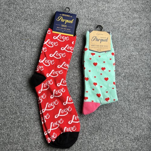 Original Parquet Socks Love Fun Crew Socks 10-13 New Two Pairs | eBay