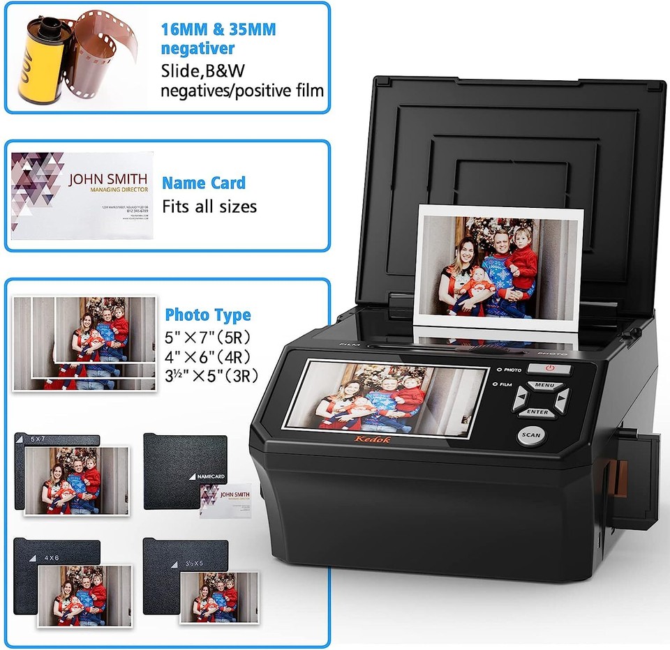 22MP Film&Slide Photo Multi-Function Scanner Convert Film to HD 22MP ...