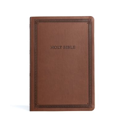 CSB Large Print Thinline Bible (Value Edition)-Brown LeatherTouch ...