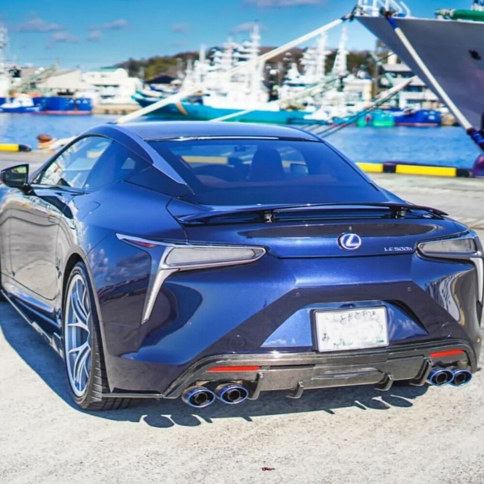 For Lexus LC500 LC500h Rear Bumper Diffuser W/Exhaust Tips Dry Carbon ...