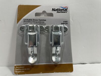 Set of 2 National Hardware V1843 Zinc Plated Lockable Draw Catches ...
