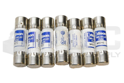 LOT OF 7 NEW EDISON MID10 TIME DELAY FUSE 10A 125VAC | eBay