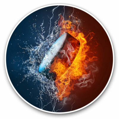 2 x Vinyl Stickers 15cm - Awesome Ice Hockey Puck Fire Cool Gift #3377 ...