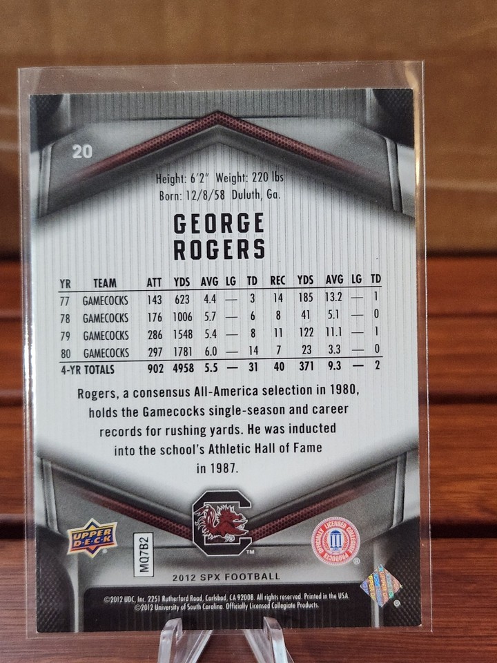 2012 Upper Deck SPx Football George Rogers - New Orleans Saints - USC ...