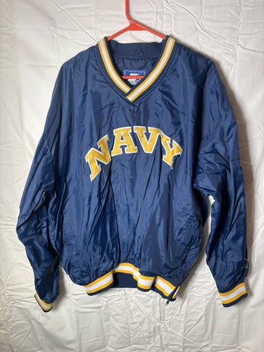 Vintage Navy Naval Academy Midshipmen Starter Blue Pullover Jacket XL ...
