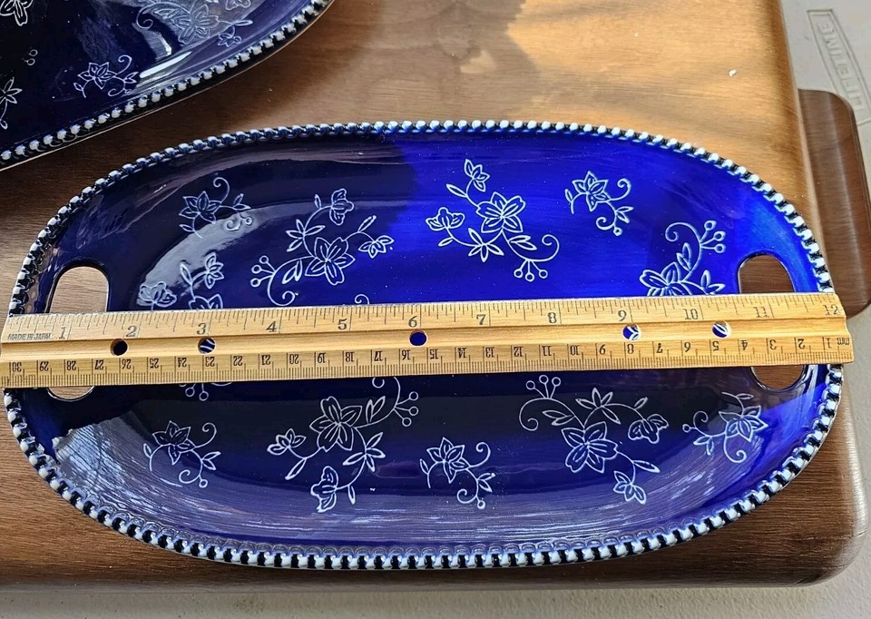 3pc Temptations Blue Floral Lace Lidded Soup and Sandwich Set - NEW ...