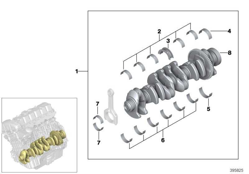 Original BMW 11217627025 - Lagerschale gelb 65,00MM(0) 1er 2er 3er 4er ...