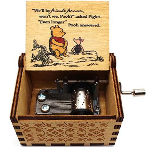 ukebobo Wooden Music Box - The Pooh Saying Music Box, Gift for Friend ...
