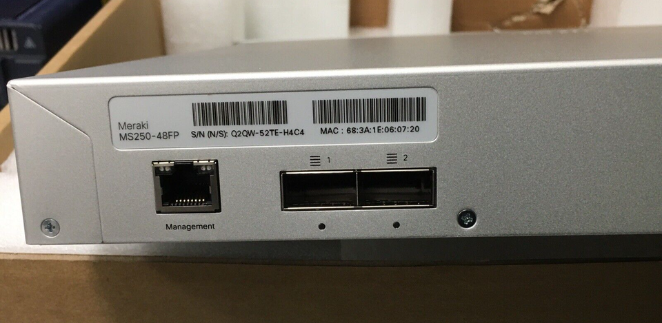 Brand New Cisco MS250-48FP-HW Meraki MS250 48-Port Gigabit PoE+ Switch ...
