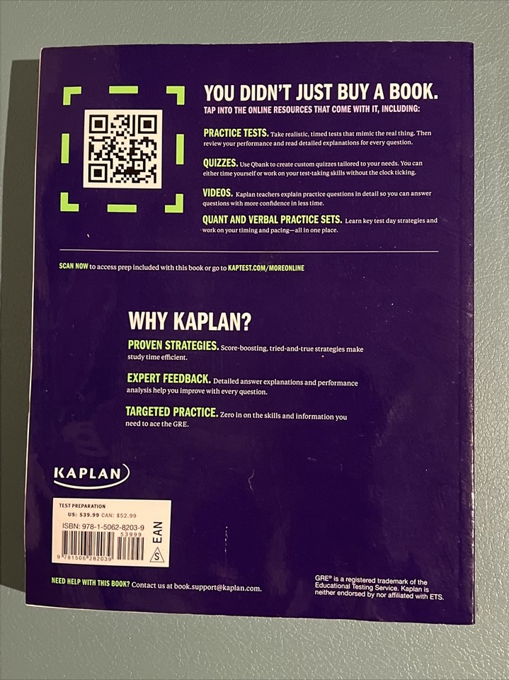 BRAND NEW - UNUSED Kaplan GRE Prep Plus 2023 w/ 6 practice tests and ...