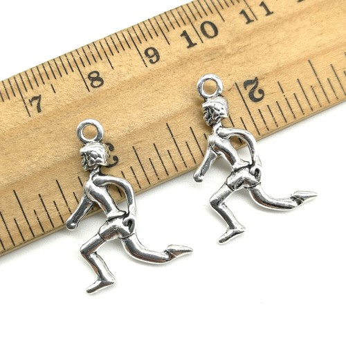 6/20/50pc runner athlete antique silver charms pendants jewelry DIY 25 ...