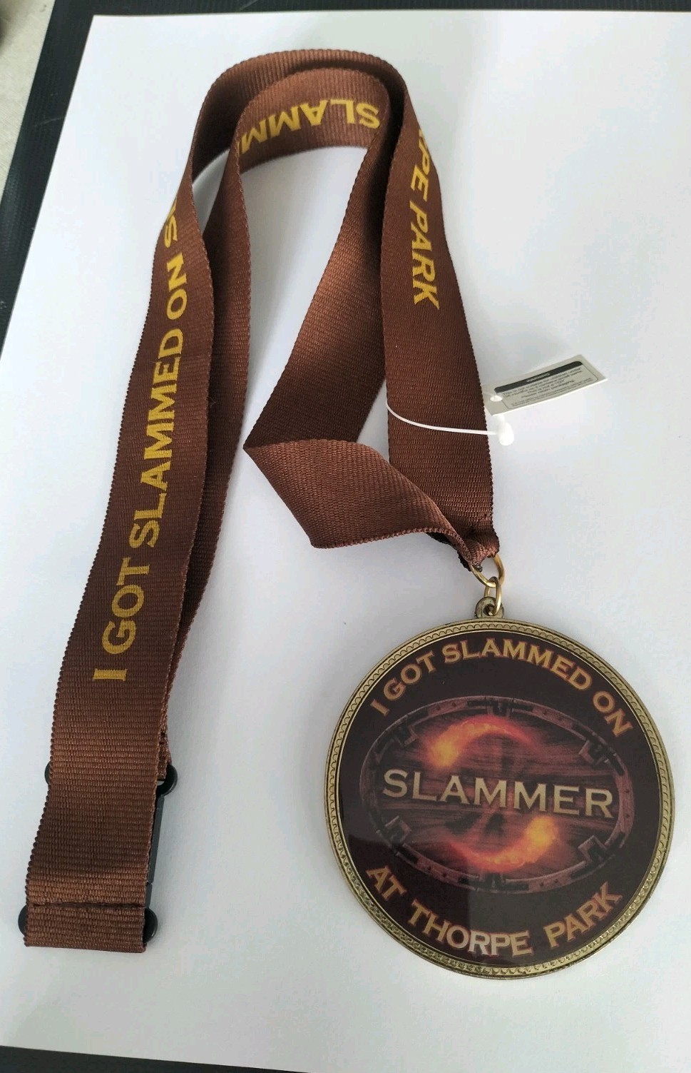 Thorpe Park Theme Park Slammer Medal BNWT now discontinued ride | eBay UK