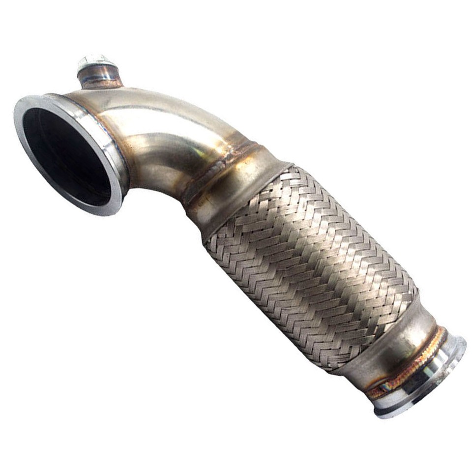 Garrett 3" V-Band Down Pipe Low Profile 90 Degree W/Flex Bellow Pipe ...