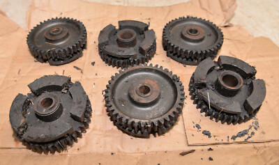 6 Antique rope making machine bobbin gear old style all metal ...