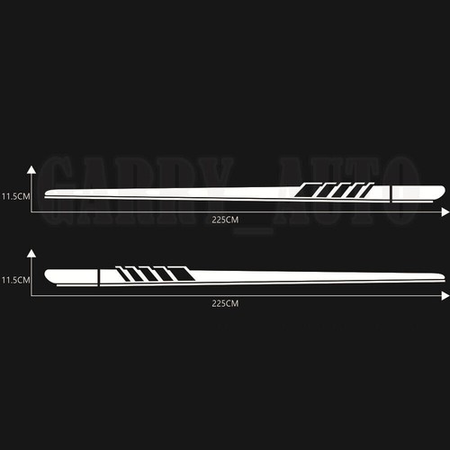 2Pcs White Graphics Racing Stripe Car Body Side Molding Trim Decor ...