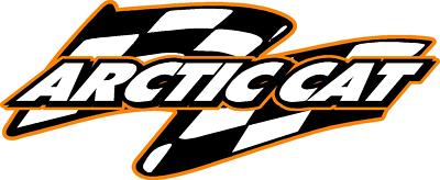 Arctic Cat snowmobile vinyl sticker decal large checkered flag orange 9 ...