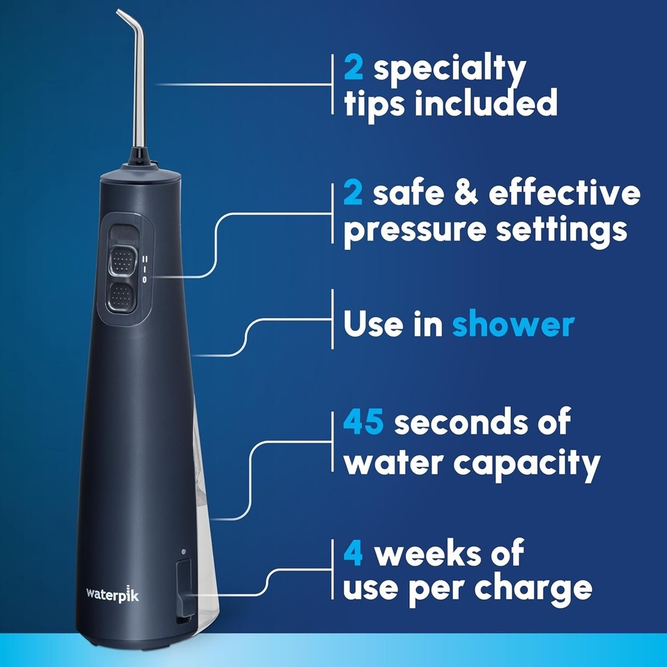 Waterpik Cordless Pulse Rechargeable Portable Water Flosser for Teeth ...