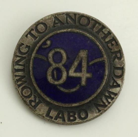Vintage Souvenir Jewelry 84 Lapel Pin LABO Rowing To Another Dawn Blue ...