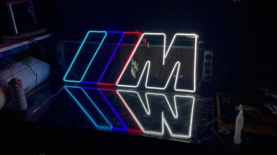 BMW M Neon Sign, M Logo Car Neon Sign Bedroom, Bmw M Logo Led Neon ...