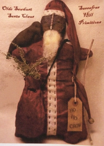 PATTERN Extra Primitive SANTA CLAUS STUMP DOLL 14" & Crow - Sassafras ...