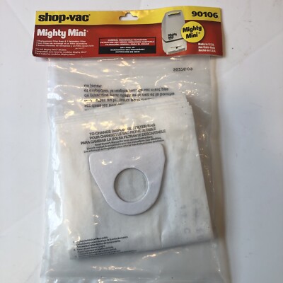 Shop Vac Mighty Mini, 3 Replacement Bags & 1 Secondary Filter, 90106 | eBay