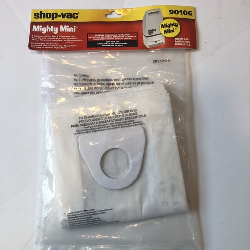 Shop Vac Mighty Mini, 3 Replacement Bags & 1 Secondary Filter, 90106 | eBay