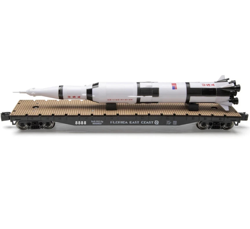 O Scale Flatcar with USA Saturn V Rocket, Train Car Real, Wood ...