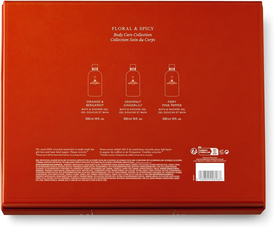 Molton Brown Bath & Shower Gel Set 3 x 300ml Spicy Scented Body Wash ...